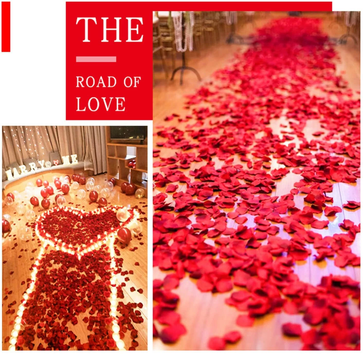 1000Pcs Silk Flower Petals Proposal Decorations Romantic Wedding Party ...