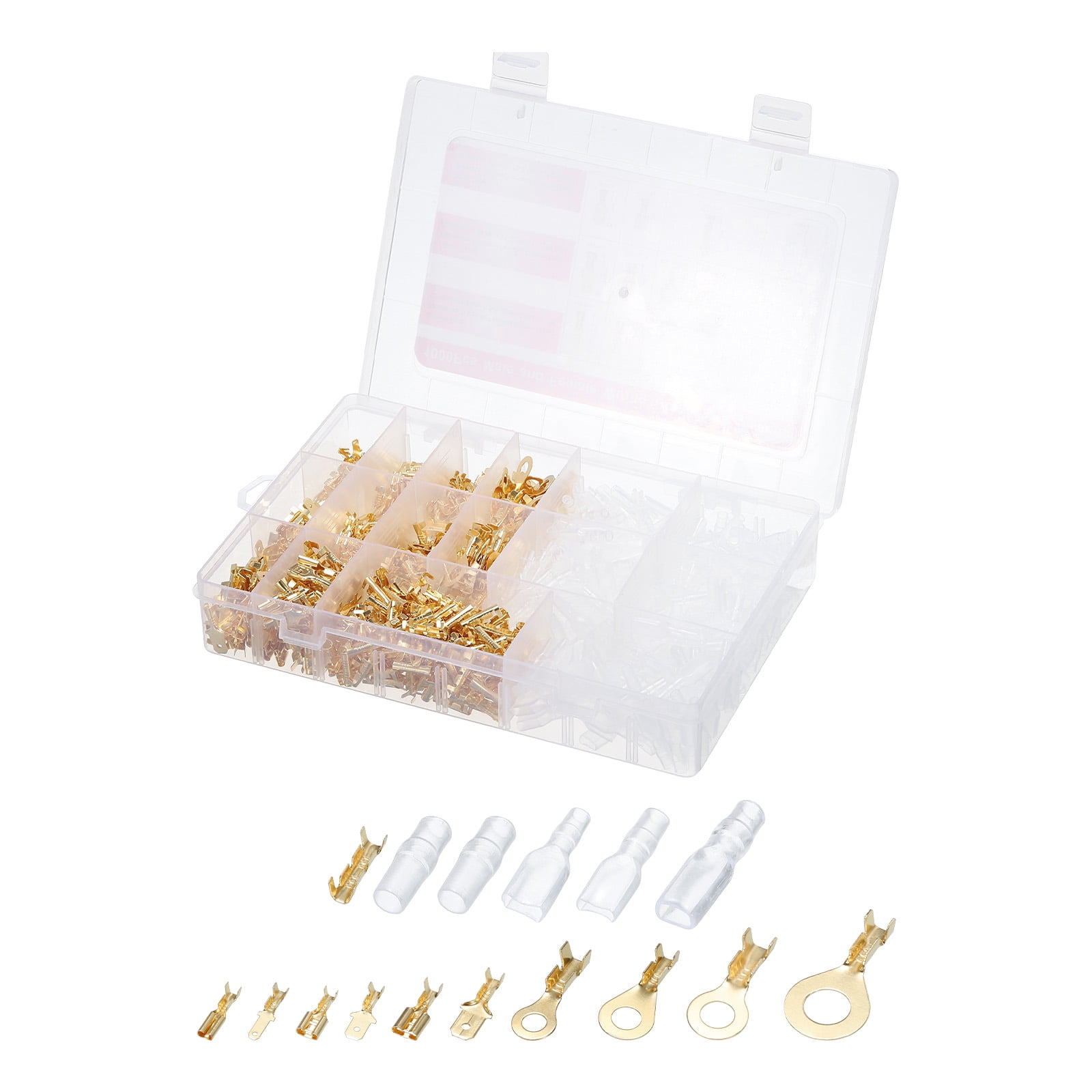 1000Pcs Spade Terminals Open Barrel Terminal Wire Cable Connector for ...