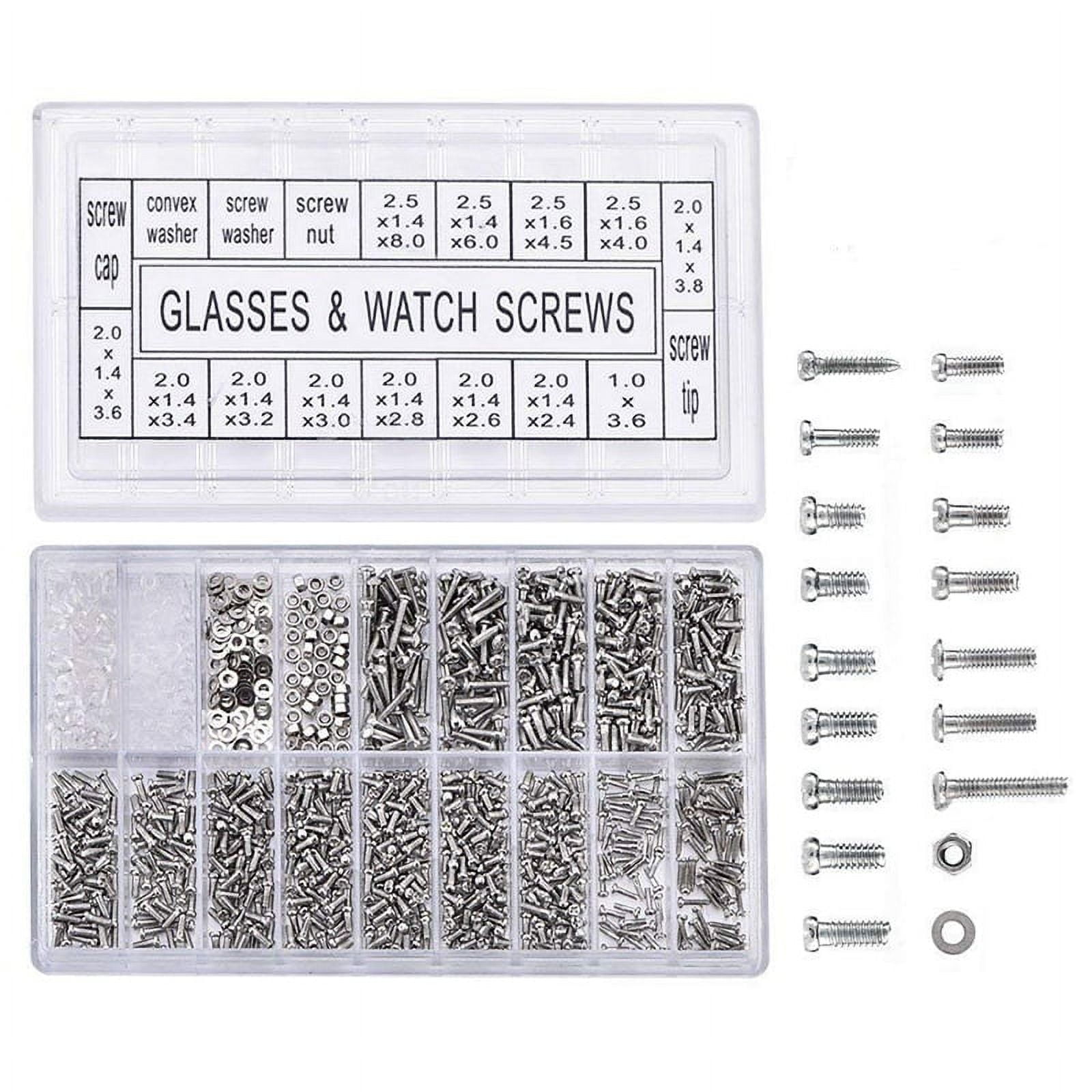 1000Pcs Stainless Steel Eyeglasses Watch Repair Screw Replacement Kit ...