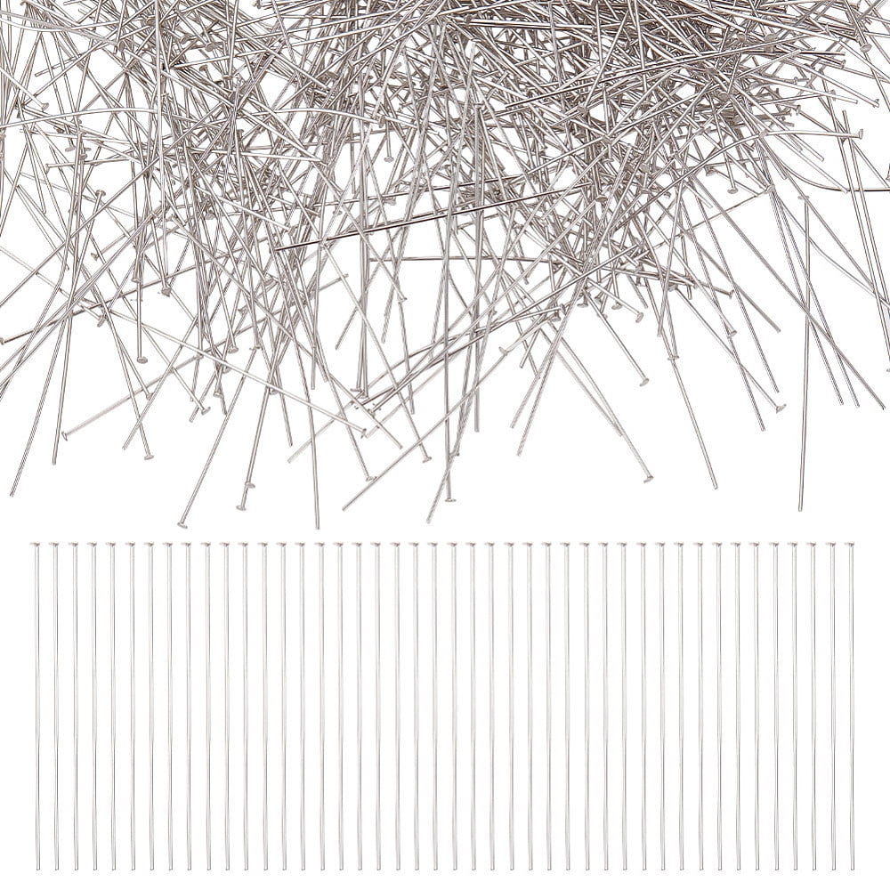 1000Pcs Stainless Steel Flat Head Pins 30mm Straight Head Pin Metal Eye ...
