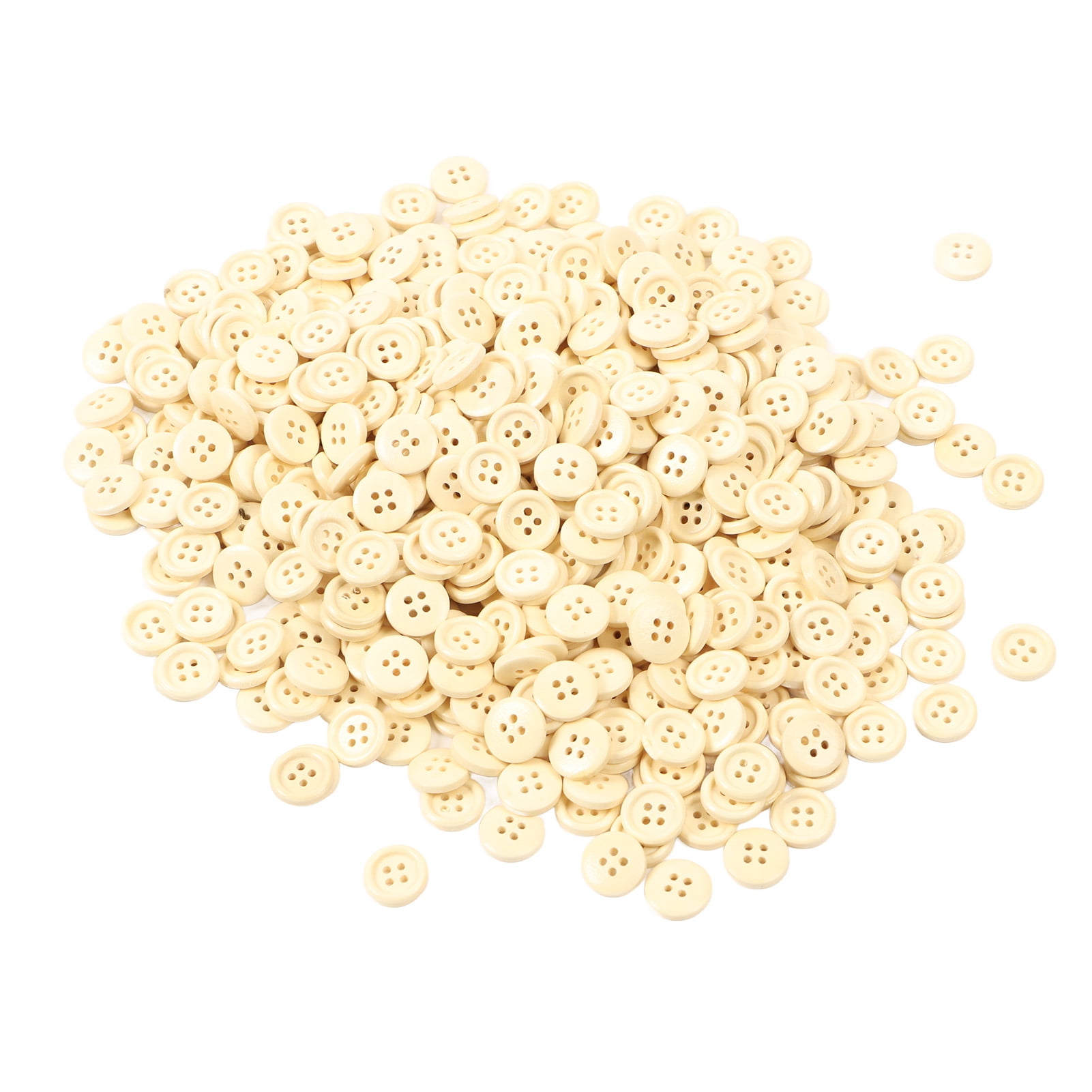 1000Pcs Wooden Buttons 15MM Round Wooden Buttons 4 Holes Small Wood ...