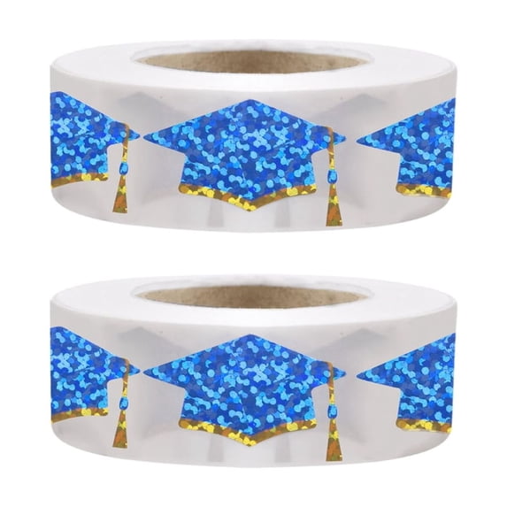 1000Pieces Glittering Graduation Caps Round Adhesive Sticker Decal for ...