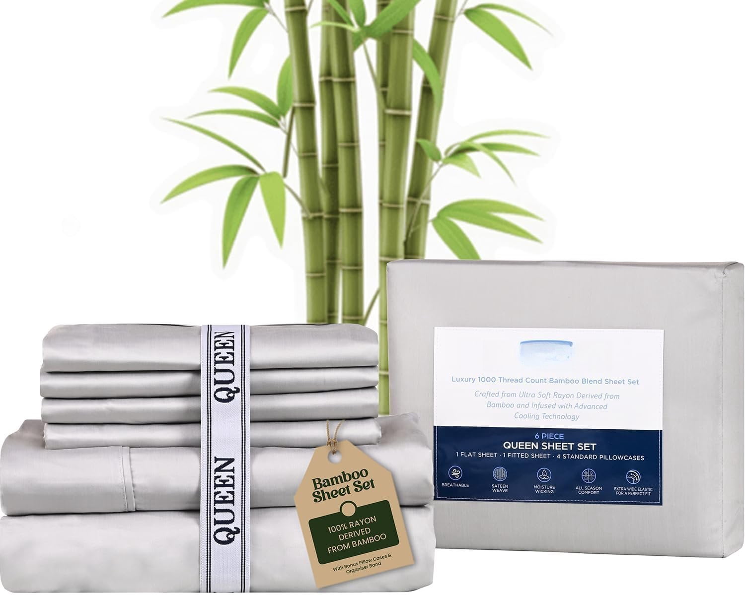 1000TC 6- Sheet Set - Rayon Derived from Blend with Cooling Fiber, for ...