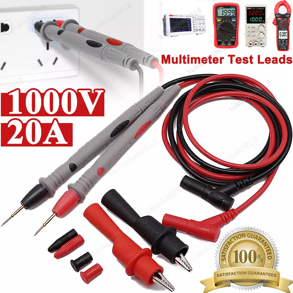 1000V 20A Digital Multimeter Universal Probe Wire Cable Test Lead ...