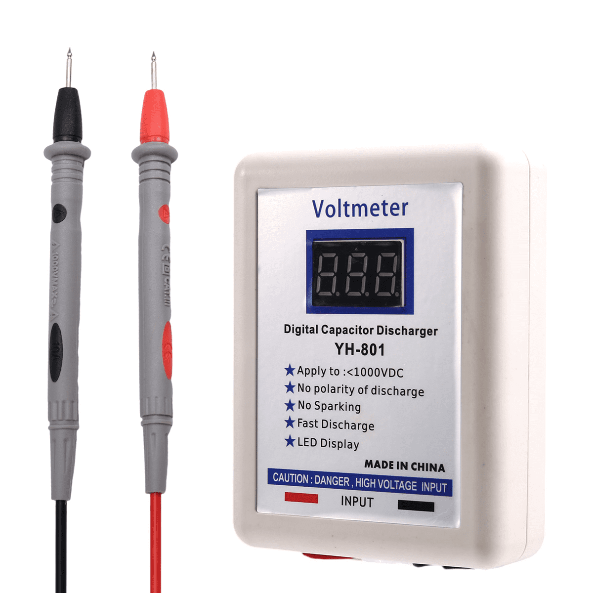 1000V Digital Capacitor Voltmeter Fast Discharger Discharging Tool ...