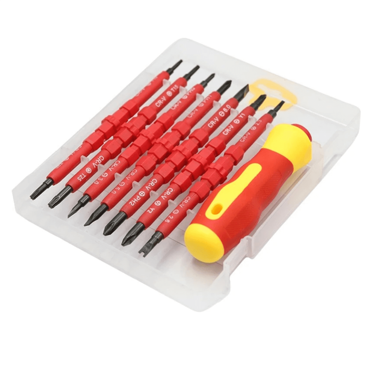 1000V VDE Insulated Screwdriver Set Magnetic Slotted Bits for Electrical Repair Professional ...