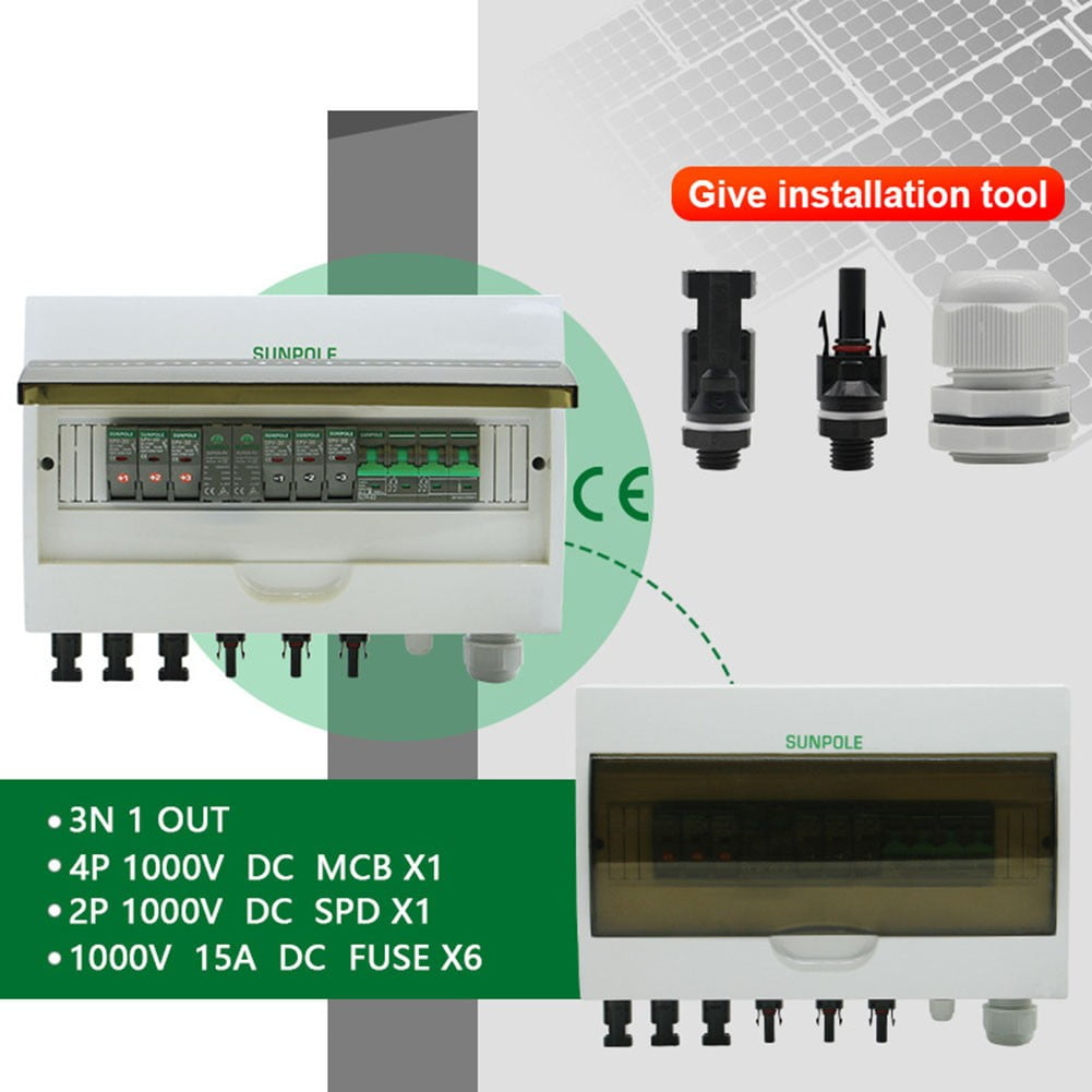1000V Waterproof IP65 Solar PV Protection DC Combiner Box for Outdoor ...