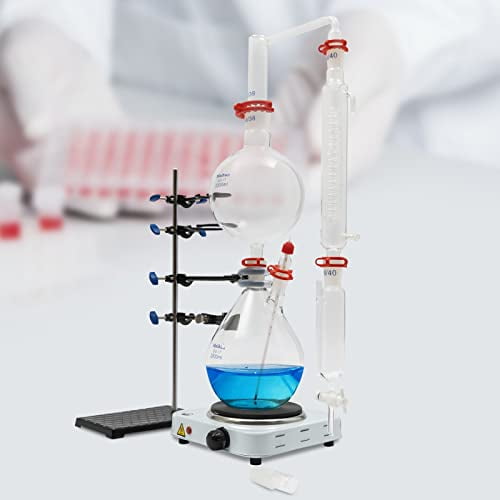 1000W 110V Essential Oil Separator Lab Glass Distillation Kit Steam ...