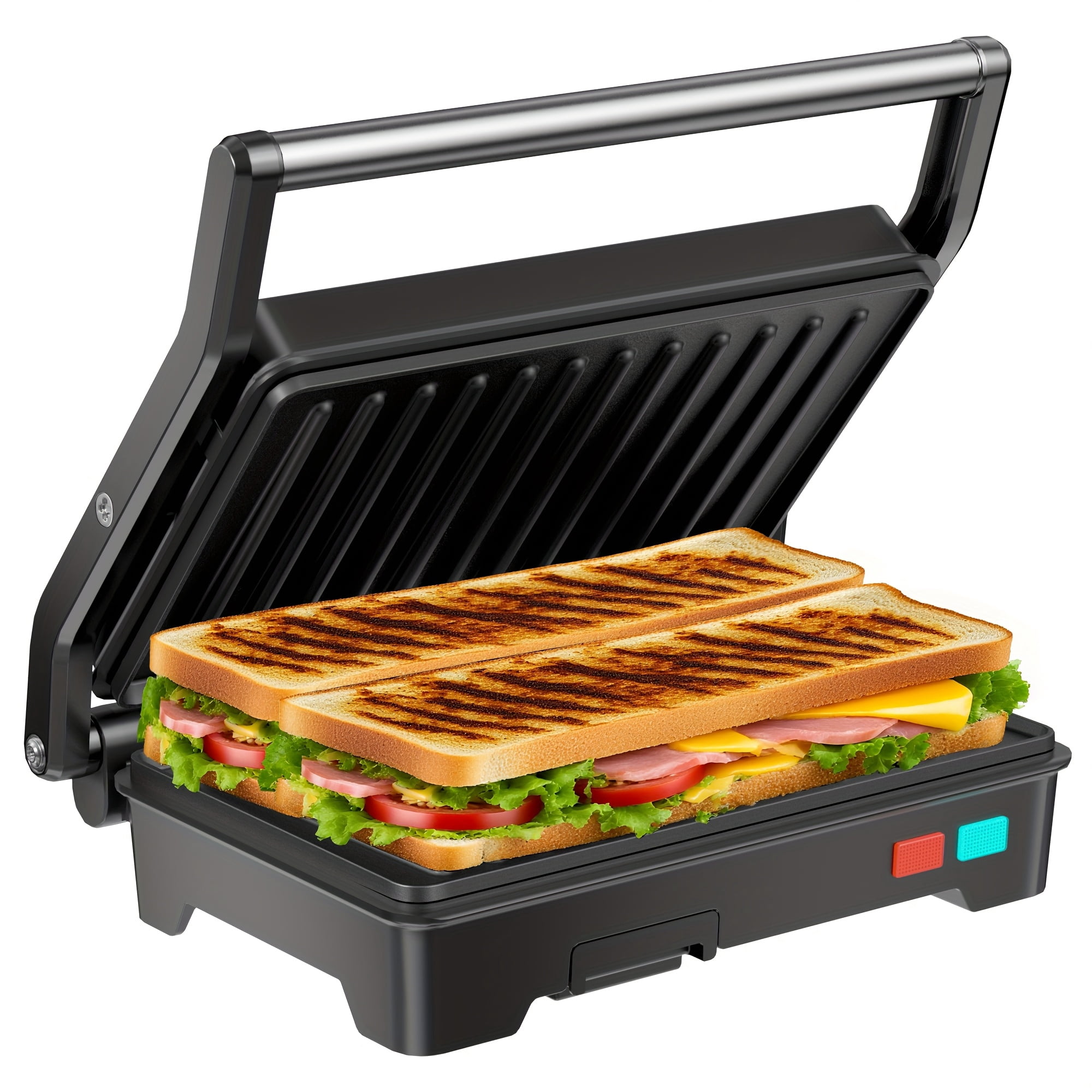 1000W 3-in-1 Electric Panini Press Grill - Indoor/Outdoor Grill & Pizza ...