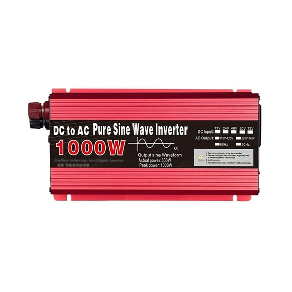 1000W 3000W Pure Sine Wave Inverter PV 12V to DC to AC Portable Power ...