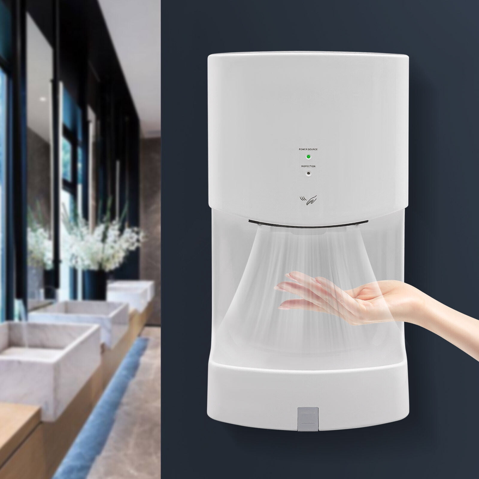 1000W Automatic Electric Hand Dryer Hand Drying Machine Wall Mounted ...