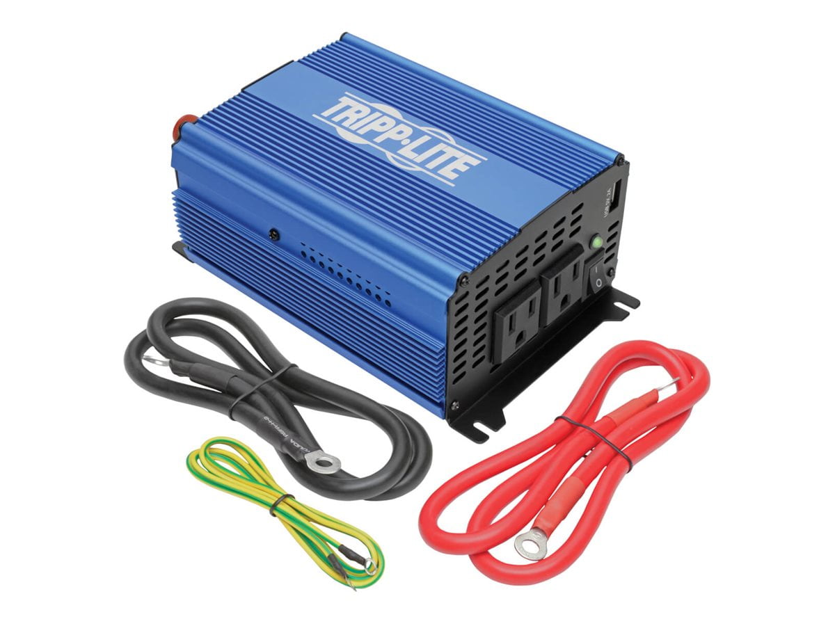 Tripp Lite 1000W Compact Power Inverter Mobile Portable 2 Outlet 1 USB ...