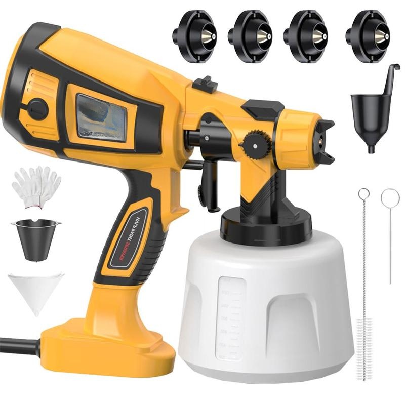 1000W Cordless Electric Paint Sprayer - High Power HVLP Spray Gun with ...