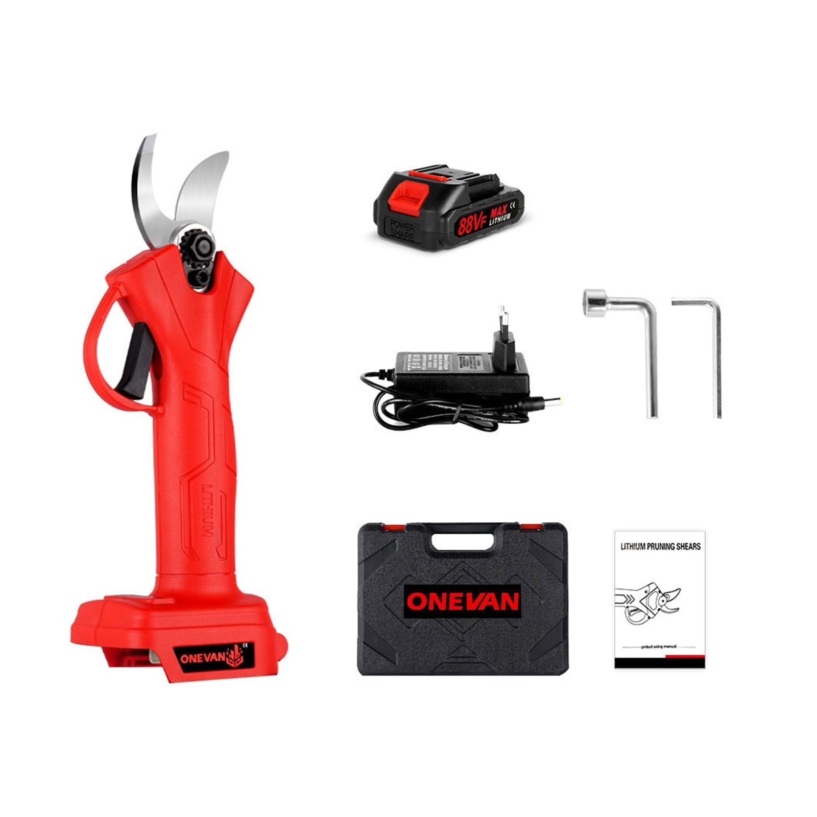 1000W Cordless Electric Pruner, Hand Shear, 4 Speed, Branch Cutter ...