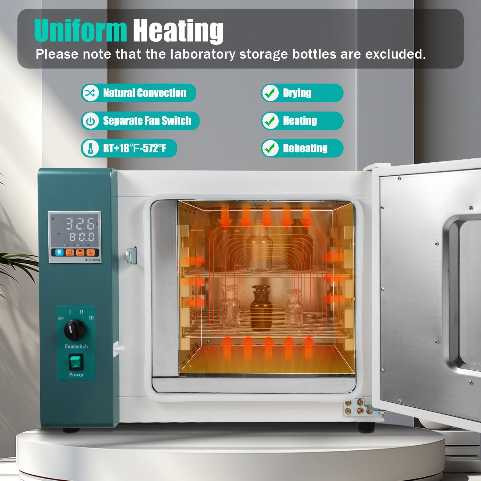 1000W Digital Forced Air Convection Drying Oven, Side-open Door ...