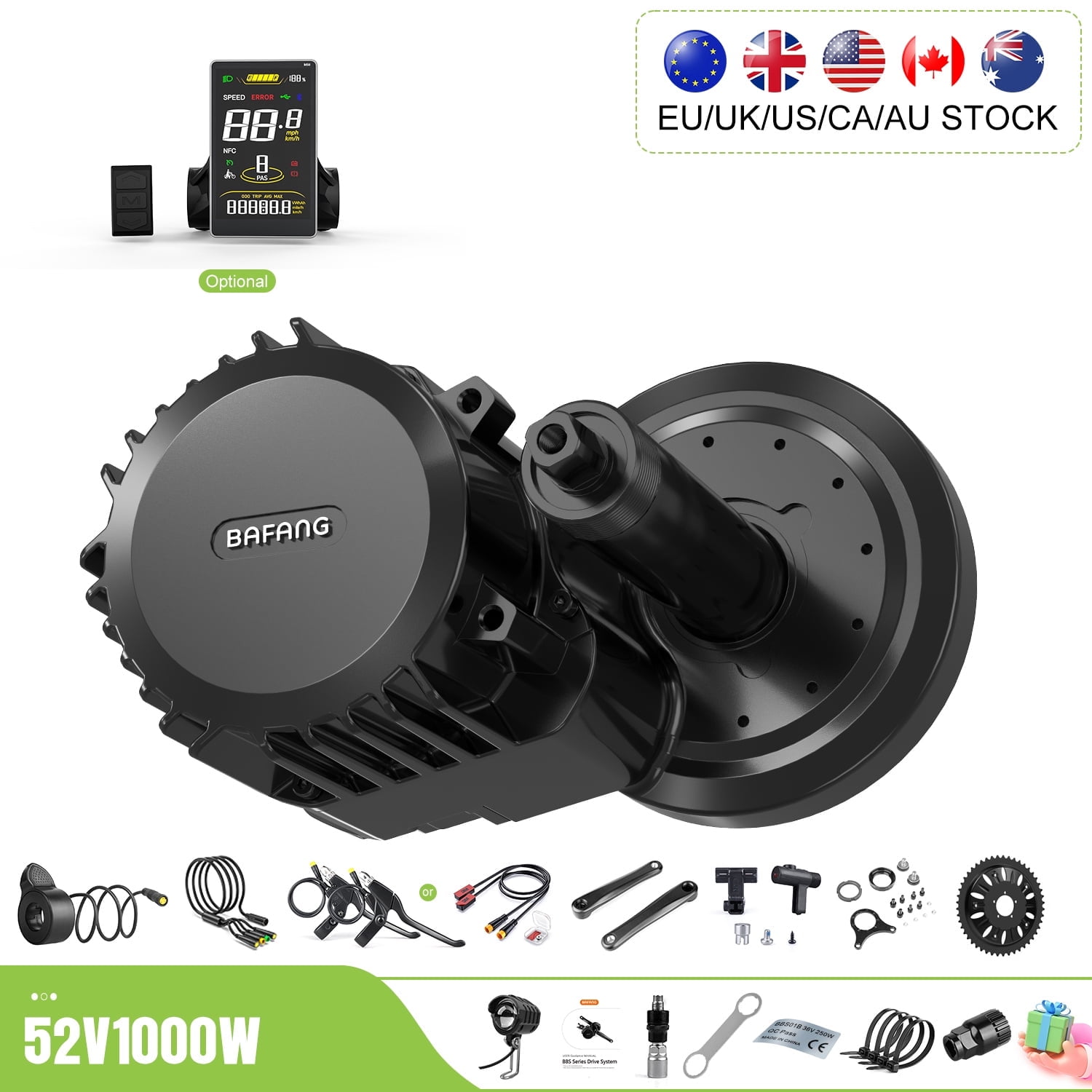 1000W Electric Bicycle Conversion Kits BAFANG 52V Mid Drive Motor Kits ...