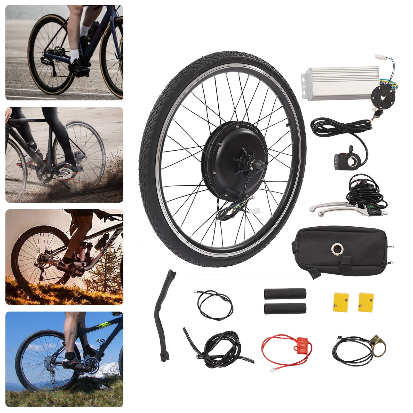 26" Rear Wheel Electric Bike Conversion Kit, 48V 1000W Hub Motor with ...