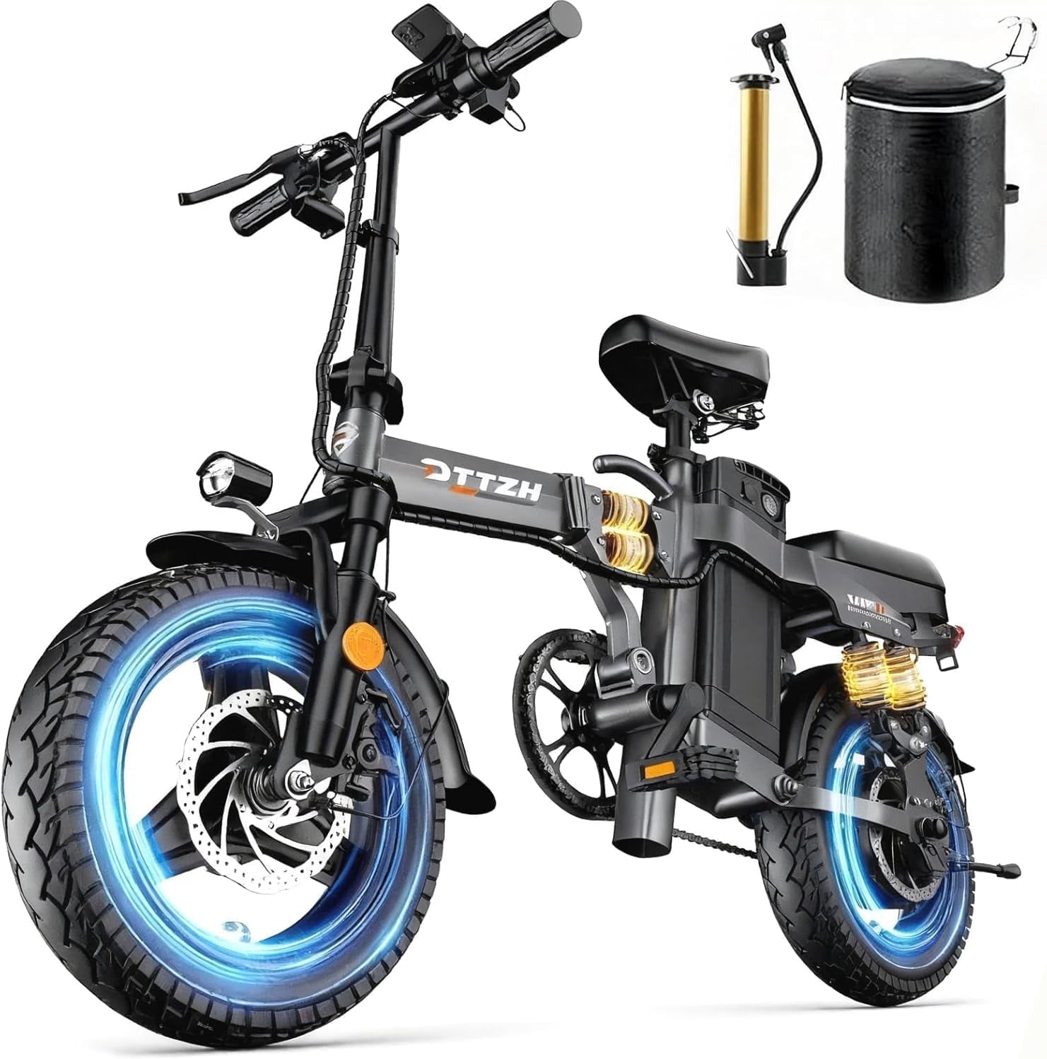1000W Folding Electric Bike for Adults, 28MPH Foldable Ebike, 14" 750W ...
