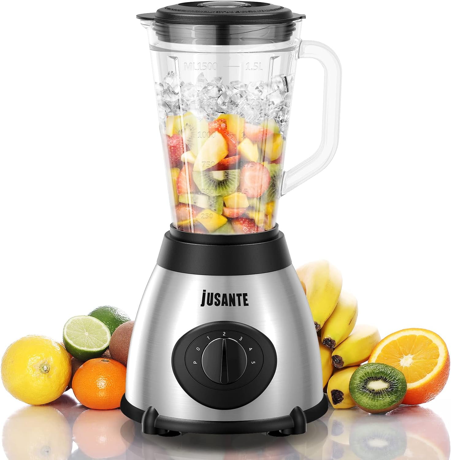 1000W Glass Blender for Kitchen Countertop with 48oz Glass Jar Ice ...