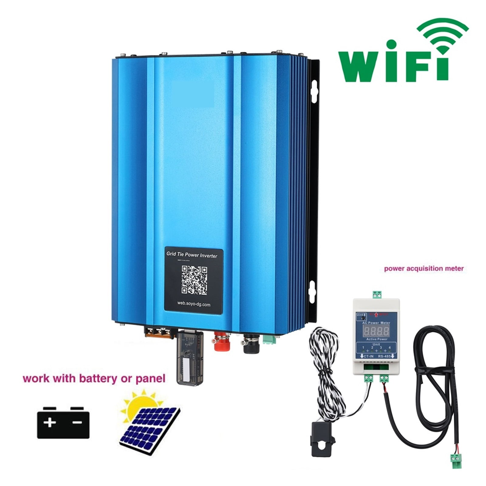 1000W Grid Tie Inverter With Limiter MPPT Pure Sine Wave Solar Panel ...