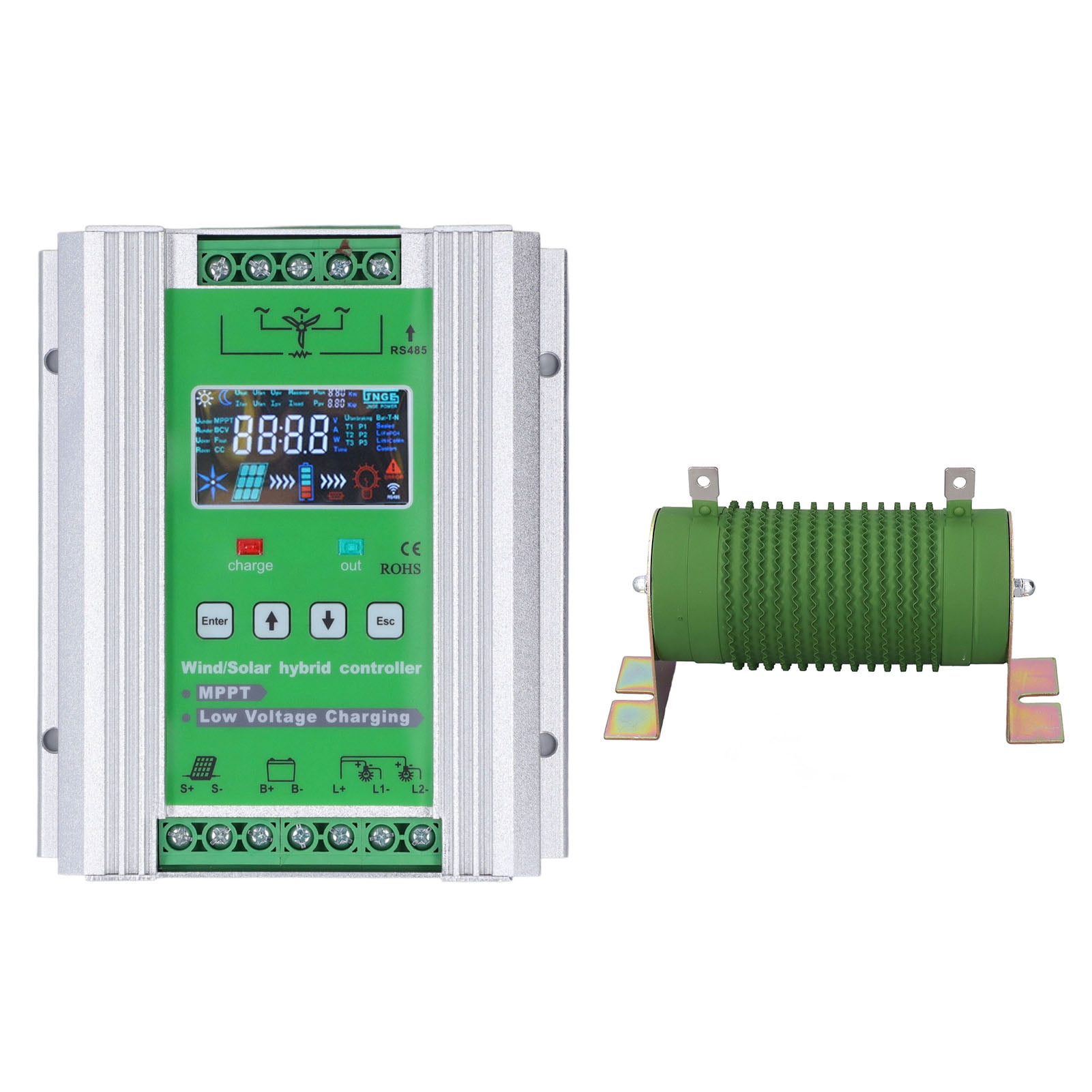 1000W High Efficiency Wind & Solar Hybrid Charge Controller, DC12V 24V ...