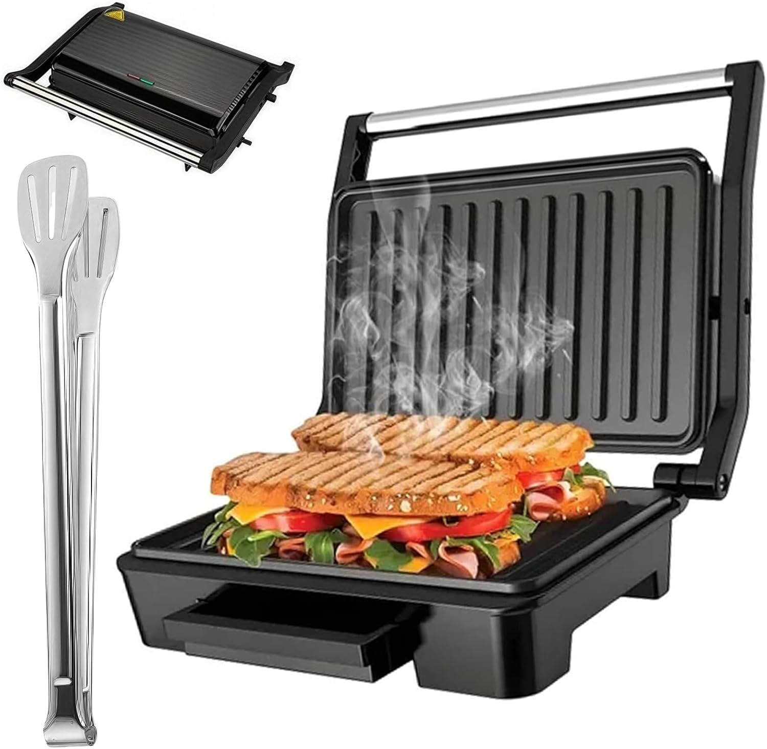 1000W High Heat Cooking Grill - Indoor & Outdoor Electric Grill, Double ...