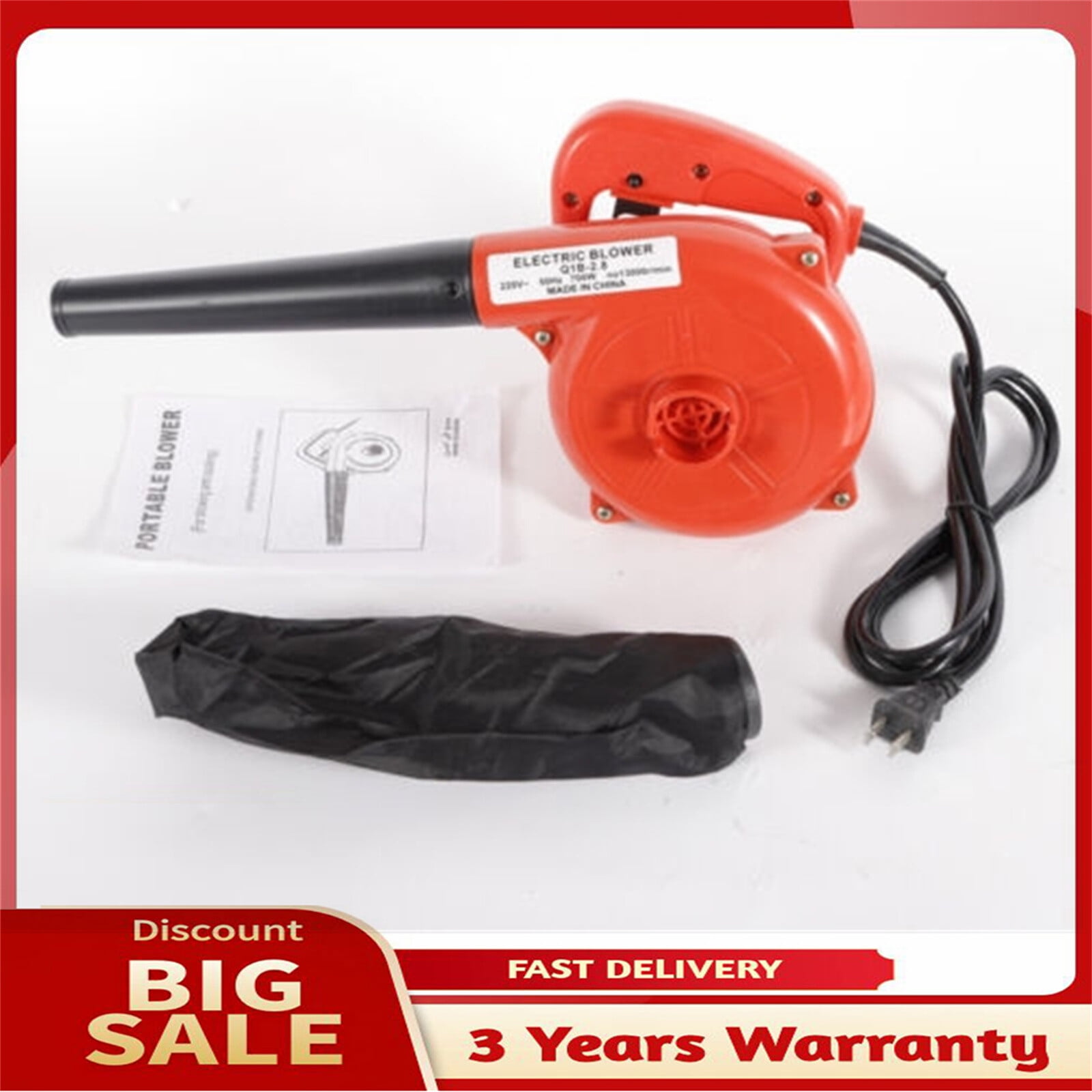 1000W Mini Red Portable Electric Handheld Air Blower Dust Cleaner ...