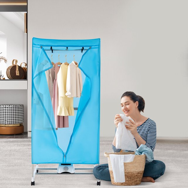 1000W Portable Electric Clothes Dryer Wardrobe Drying Rack Heat Heater ...