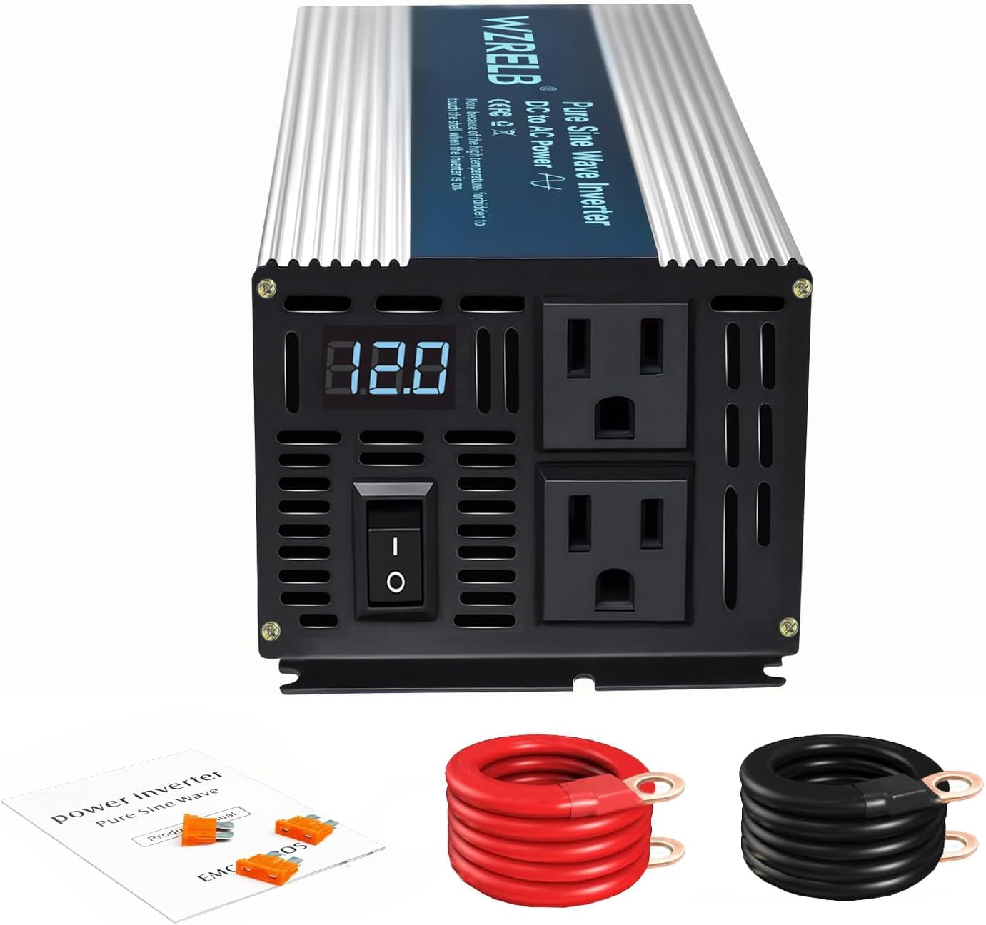 1000W Pure Sine Wave Inverter 12V DC to 110V 120V AC Power Converter ...
