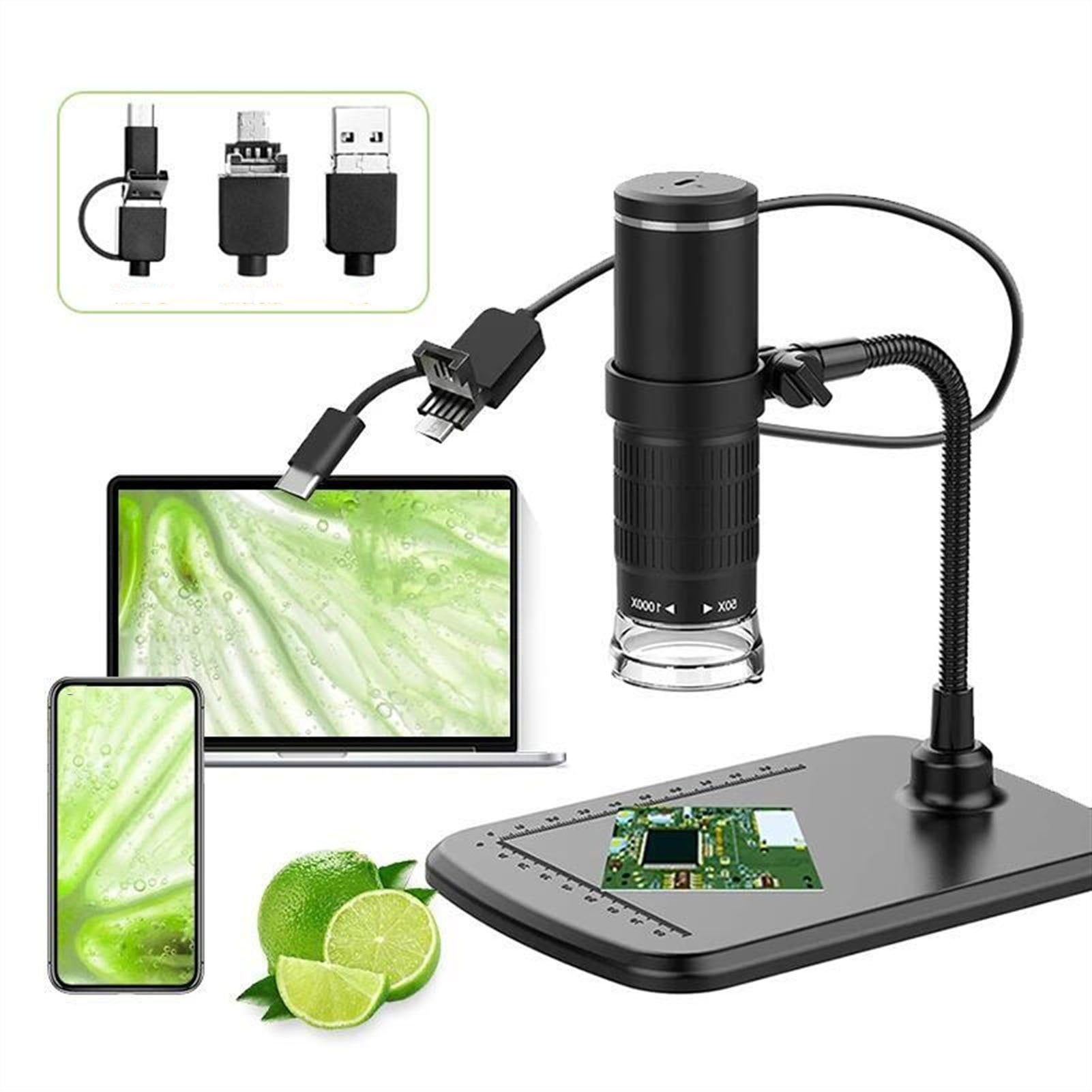 1000X 3 in 1 USB Digital Microscope Type-C Electronic Microscope Camera ...