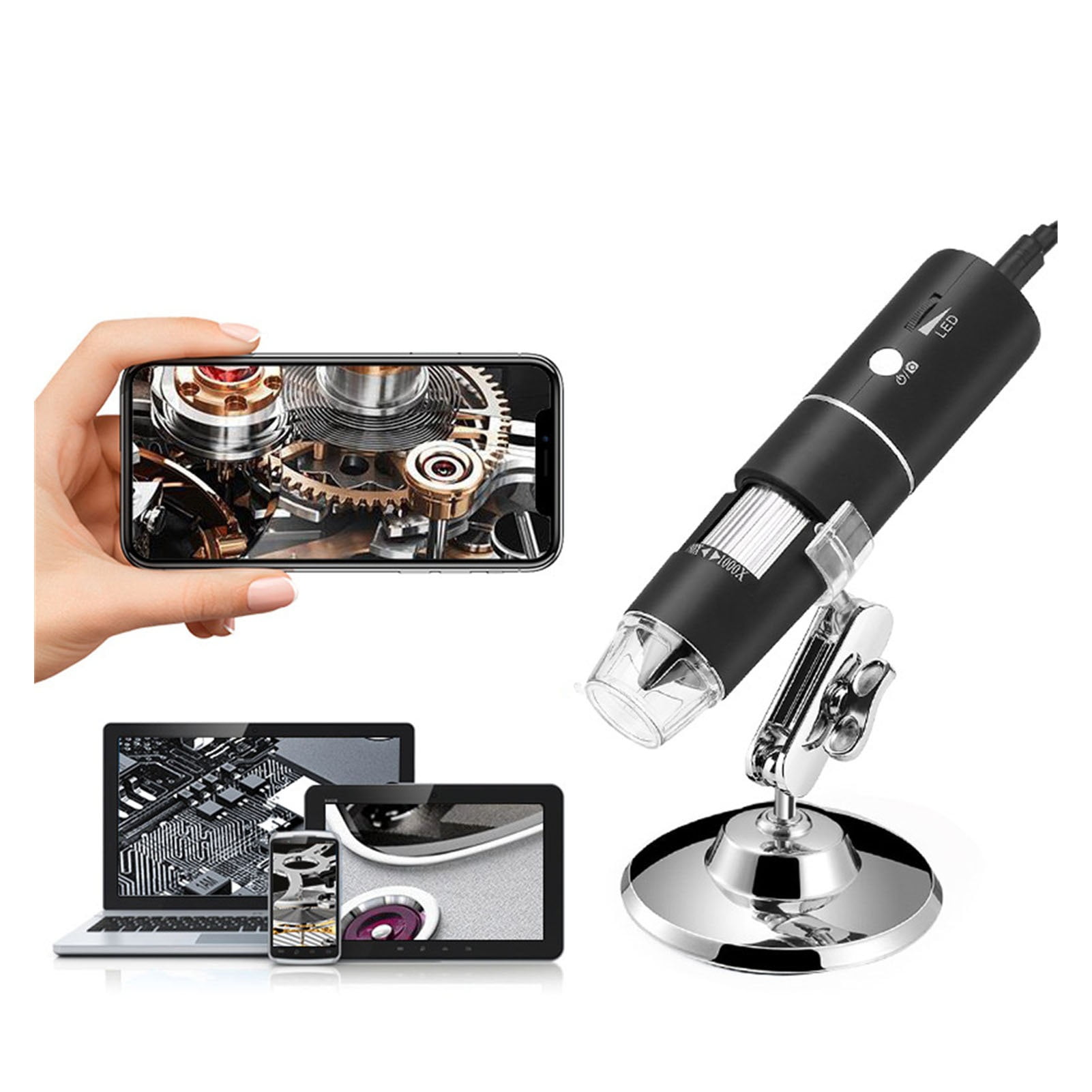 1000X WiFi Handheld Zoom Magnification Endoscope Camera 1080P FHD 2.0 ...