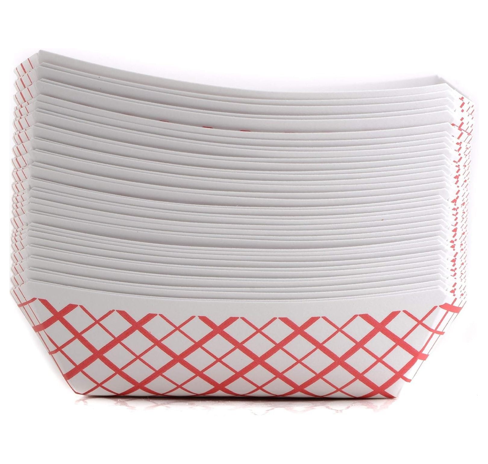 1000ct Heavy Duty Disposable Paper Food Tray (2 LB) - Red Check Food ...