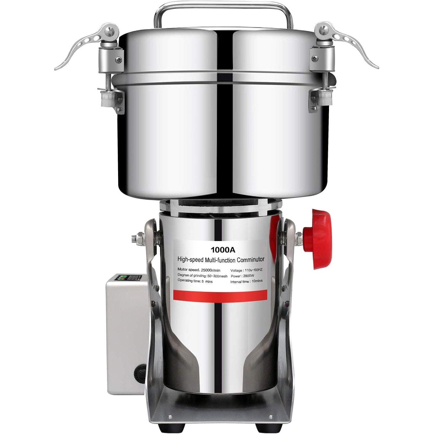 1000g Electric Grain Mill Grinder 304 Stainless Steel Pulverizer ...