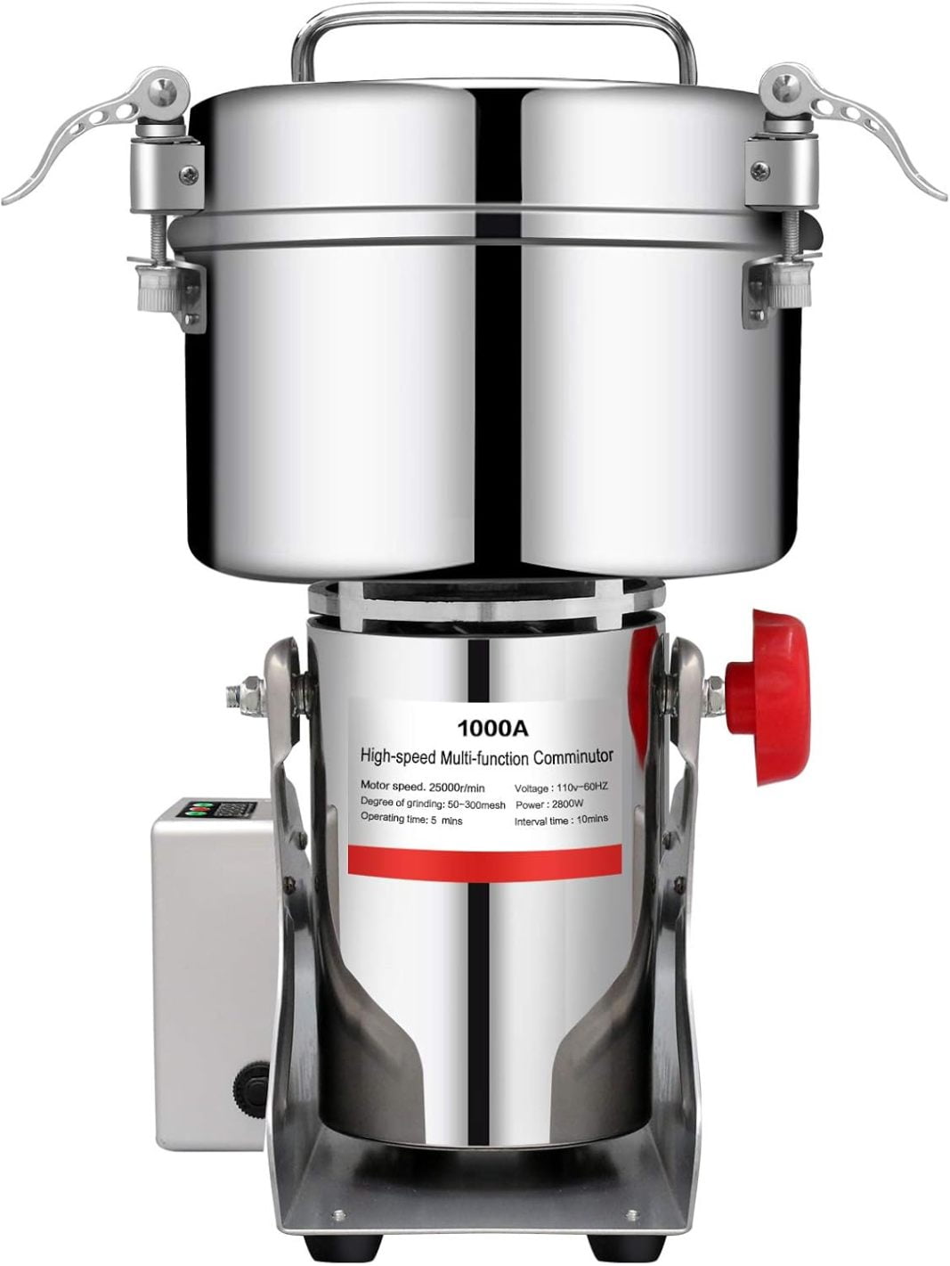 1000g Electric Grain Mill Grinder 304 Stainless Steel Pulverizer ...