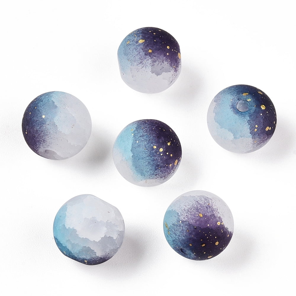 1000g Frosted Baking Paint Glass Beads with Glitter Powder Two Tone ...