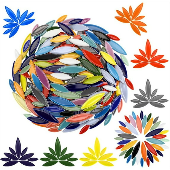 1000g Petal Mosaic Tiles for Crafts Ceramic Mosaic Flower Tiles Bulk ...