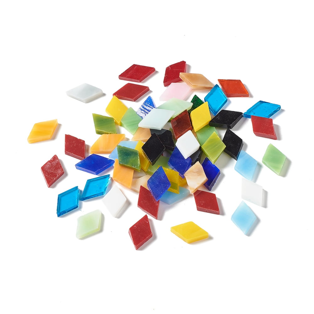 1000gs Rhombus Mosaic Tiles Glass Cabochons for Home Decoration or DIY ...