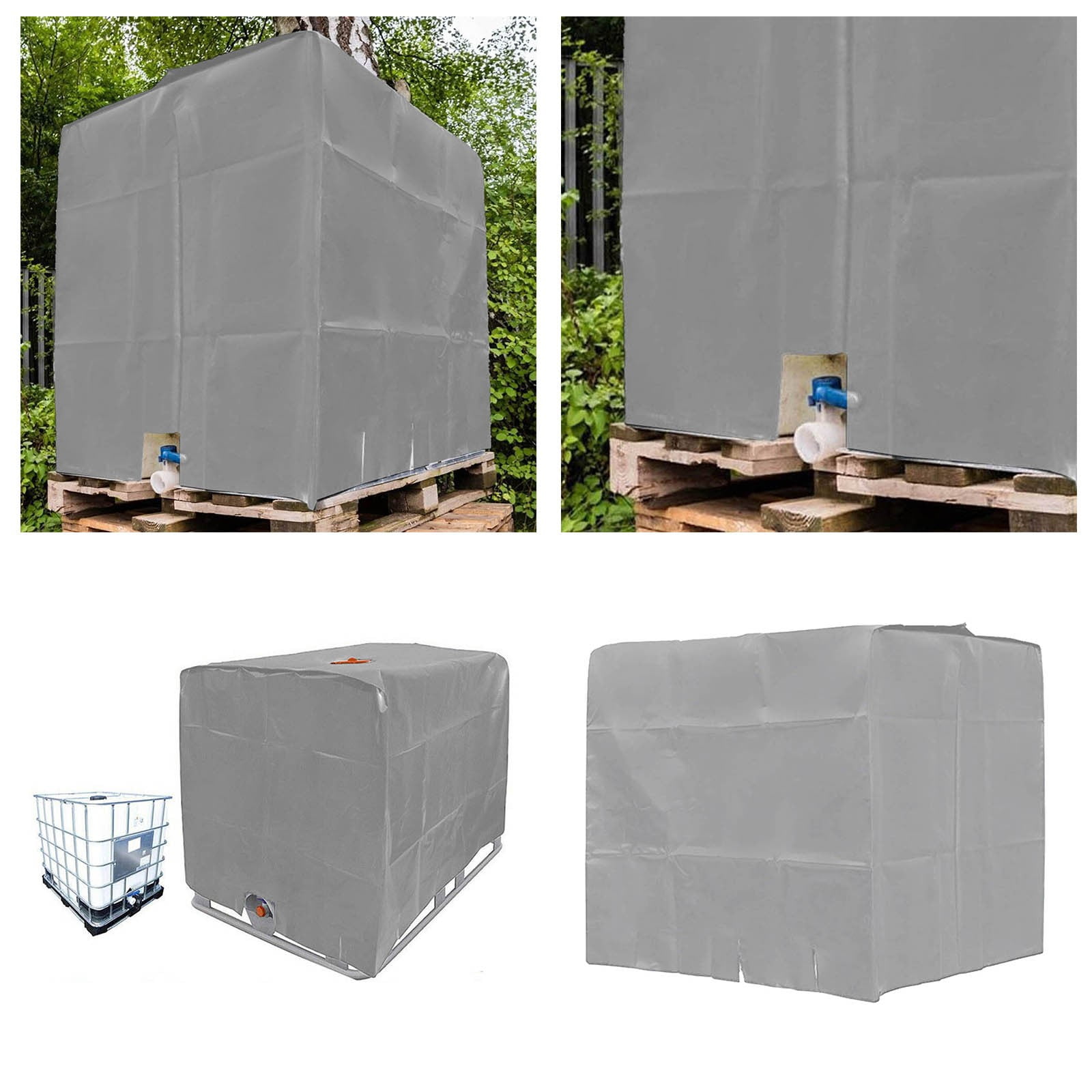 1000l Tank IBC Rain Water Tank Sun Tank And Cover Cloth 116 X 100 X 120 ...