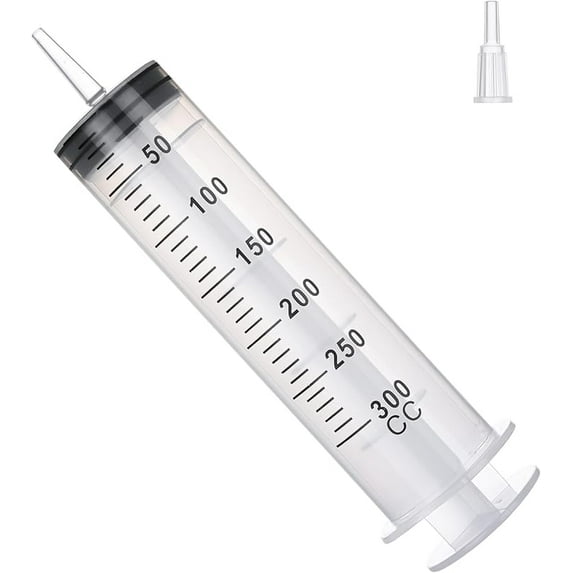 1000mL Syringe for Liquid, Large Plastic Syringe with Tip Adapter ...