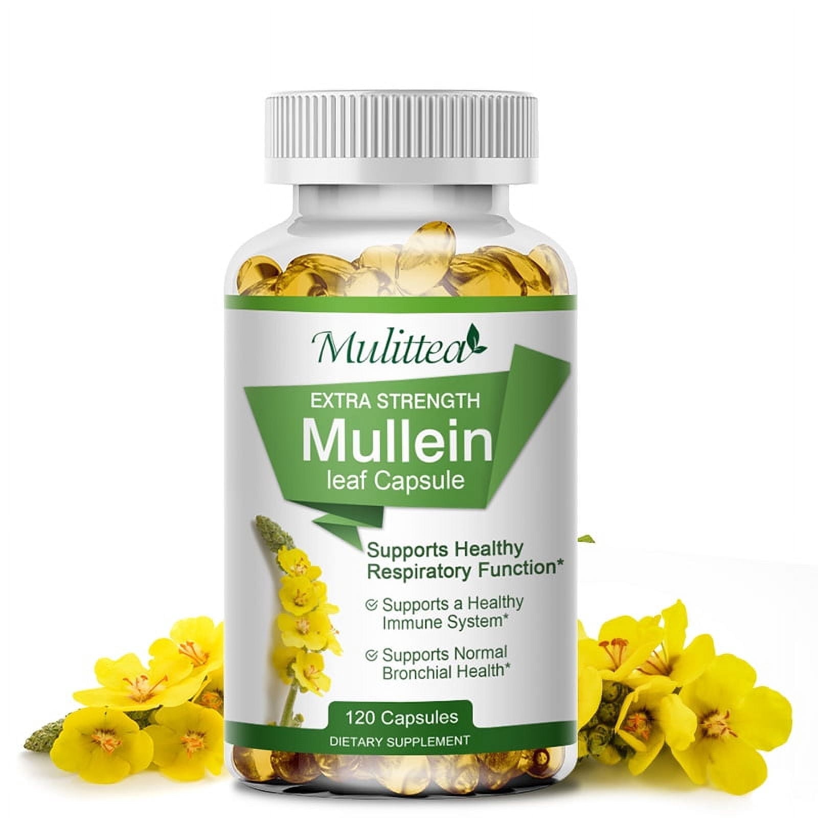 1000mg Mullein Leaf Capsules - 120 Vegan Caps - Lung Cleanse - Supports ...