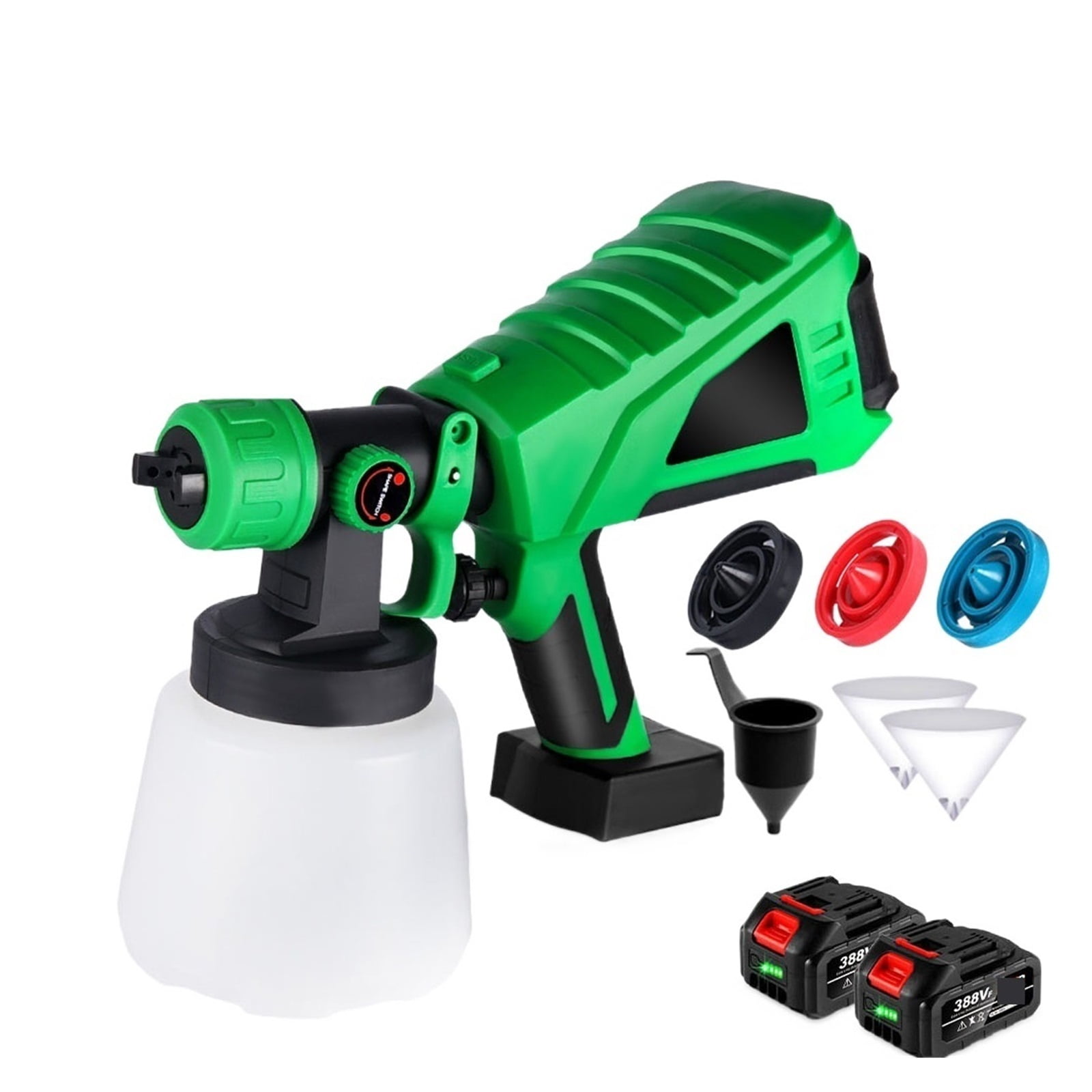 1000ml Cordless Electric Paint Spray Gun With 3 Nozzles Flow Portable ...