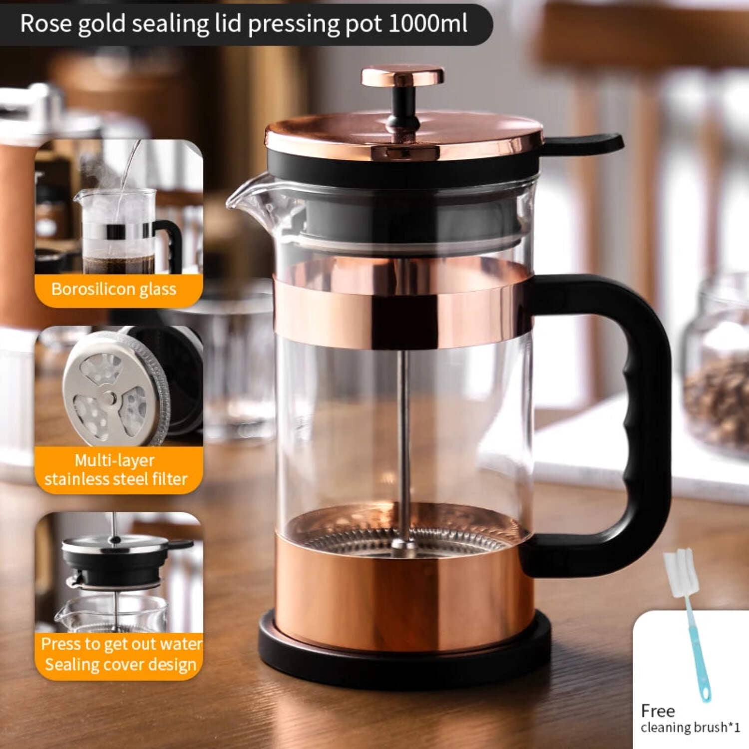 1000ml French Press Coffee Pot - Walmart.com