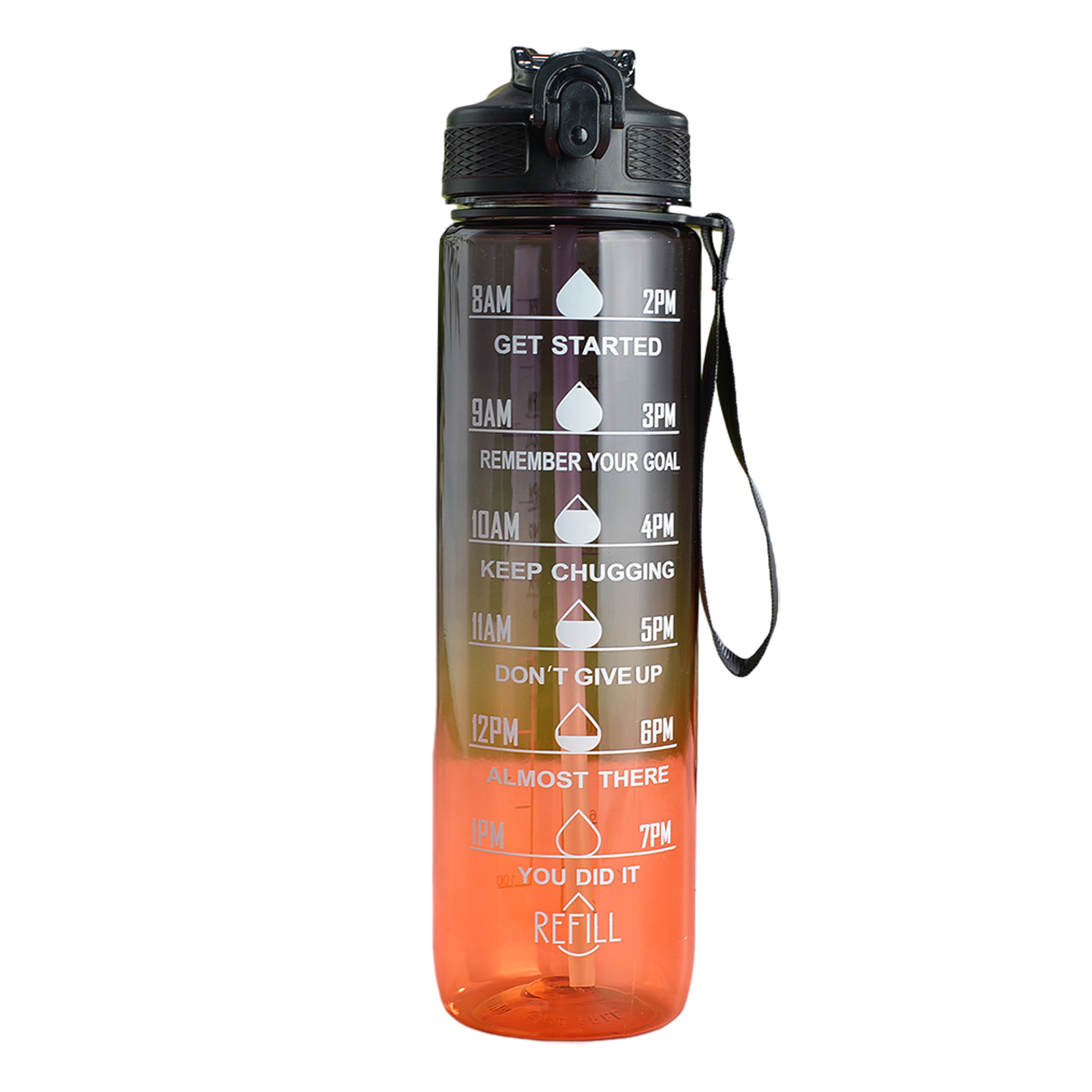 1000ml Gradient Color Water Bottle Food Grade BPA Free Sports Water ...