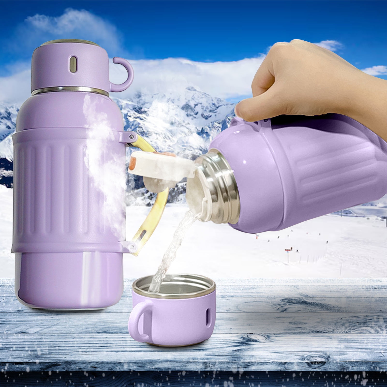 1000ml Insulated Water Jug with Handle, Stainless Steel Double Vacuum ...