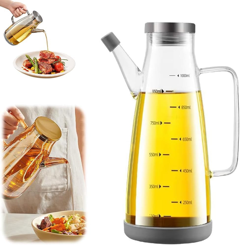 1000ml Oil Dispenser Bottle with Drip Free Spout,New Upgrade Glass ...