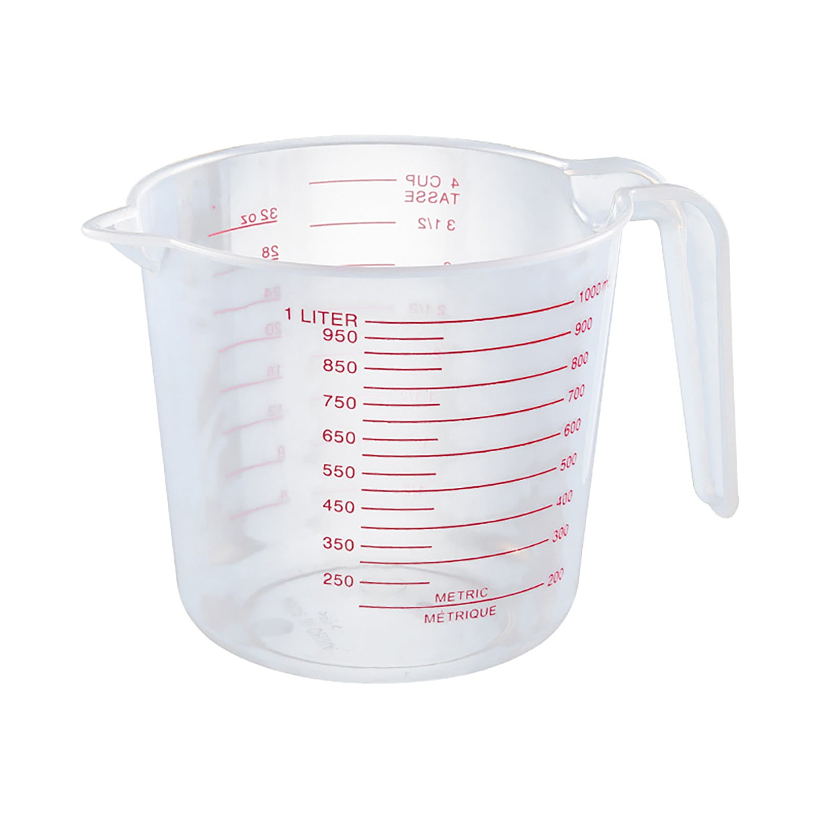 1000ml Plastic Measuring Cup, 1 Pc 4 Cup Large Capacity Stackable Clear ...
