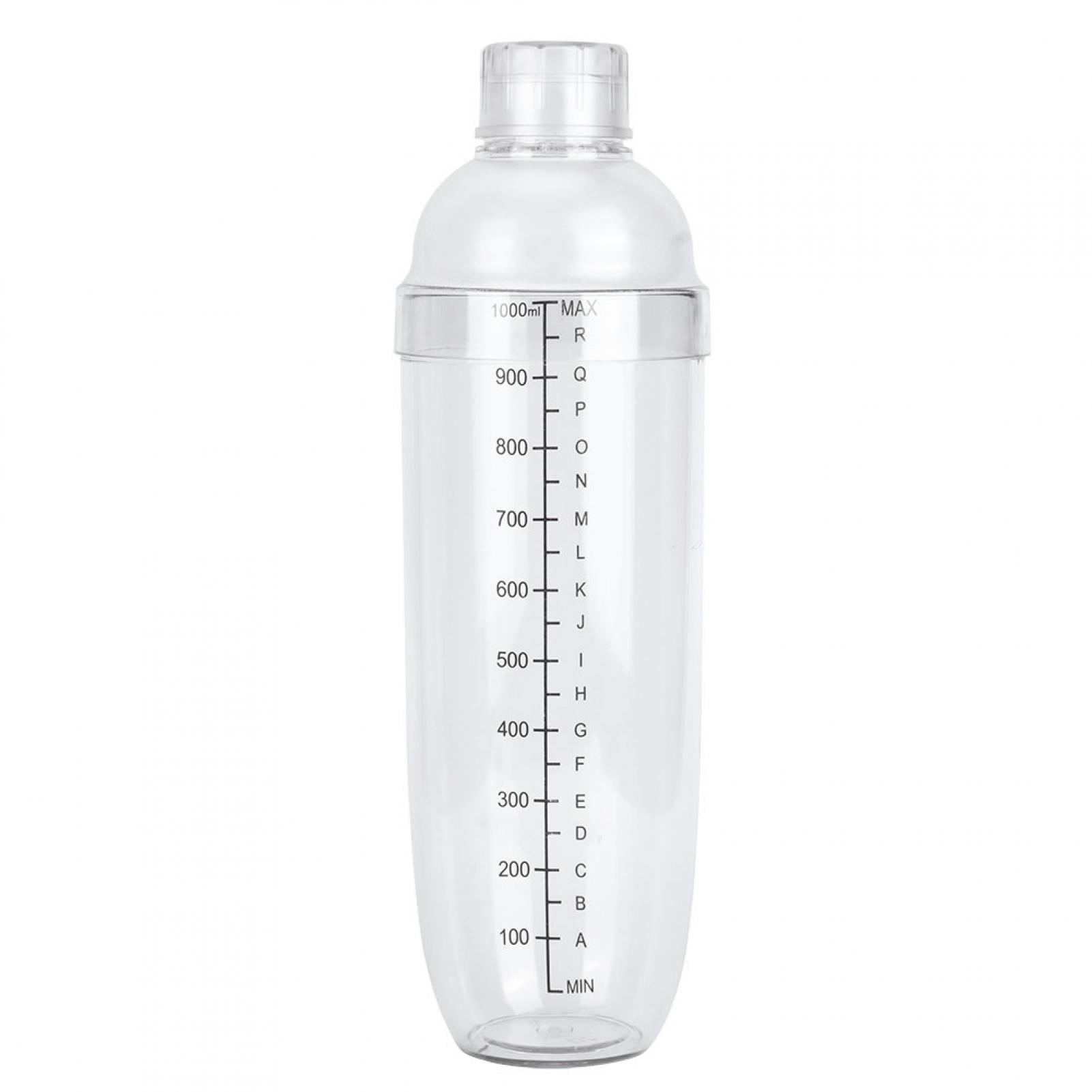 1000ml Transparent PC Resin Cocktail Shaker with Scale - Durable, Easy ...