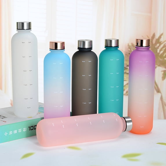 1000ml Water Bottle Gradient Frosted Large Capacity Food Grade ...