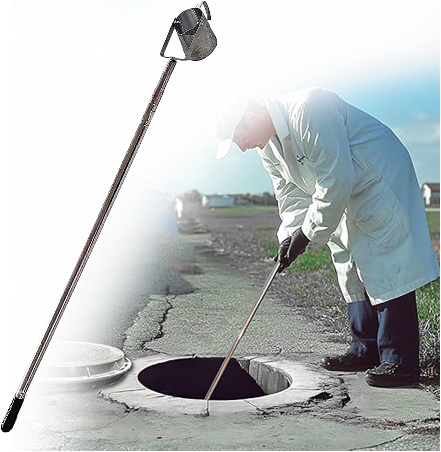 1000ml Water Sampler for Wellhead, Telescopic Rod Water Quality Sampler ...