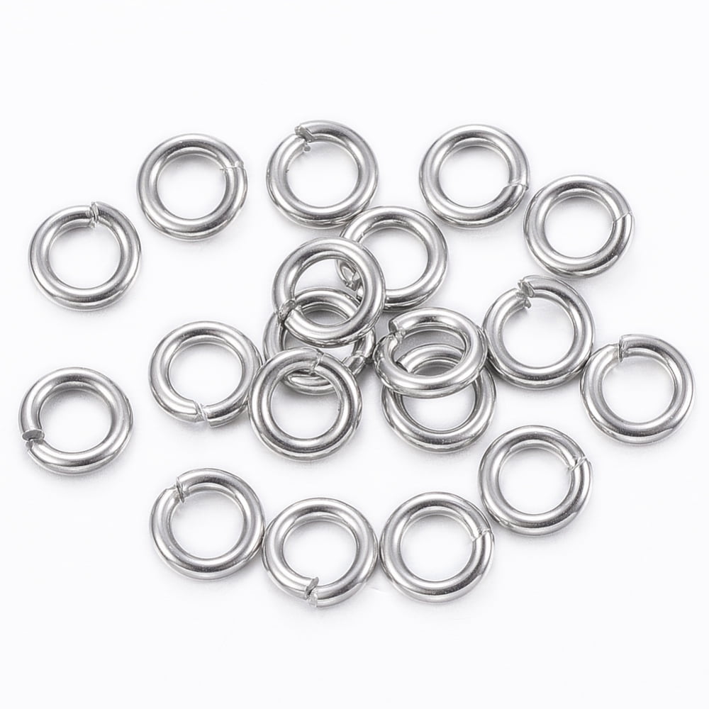 1000pc 304 Stainless Steel Open Jump Rings Stainless Steel Color 5x1mm ...